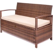 Barton Outdoor Deck Box Bench - UV-Resistant Wicker, Storage with ...