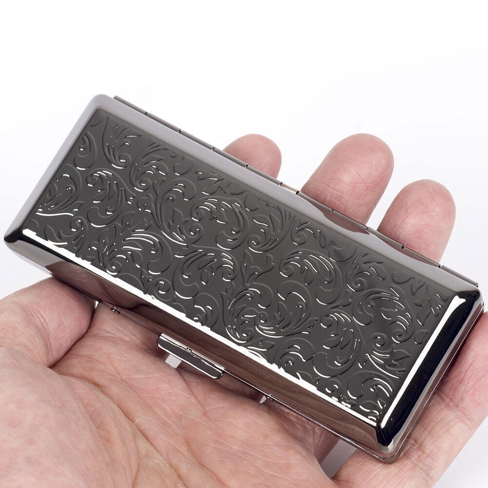 Pure Copper Silver Embossed Arabesque Metal Cigarette Case for 100s ...
