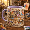 Artist Mug Custom Name Paint Palette Brushes Coffee Cup for Creative ...