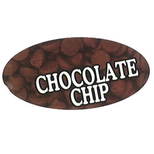 Specialty Printing Oval Chocolate Chip Flavor Label, 1.96" x 31/32 ...