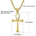 Ankh Cross Pendant Necklace for Womens Mens Gold Black Silver Tone ...