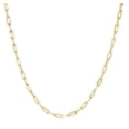 Solid 925 Silver Chain Necklace, 14K Gold Plated Paperclip 4mm Wide 18 ...