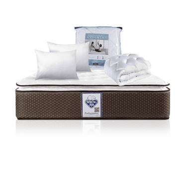 Colchón + Box Spring Air Queen Size Super Value + 2 Almohadas SC ...