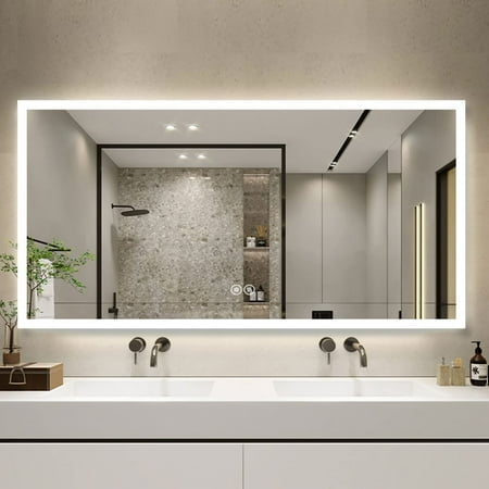 84" LED Lighted Illuminated Bathroom Vanity Wall Mirror with Touch ...