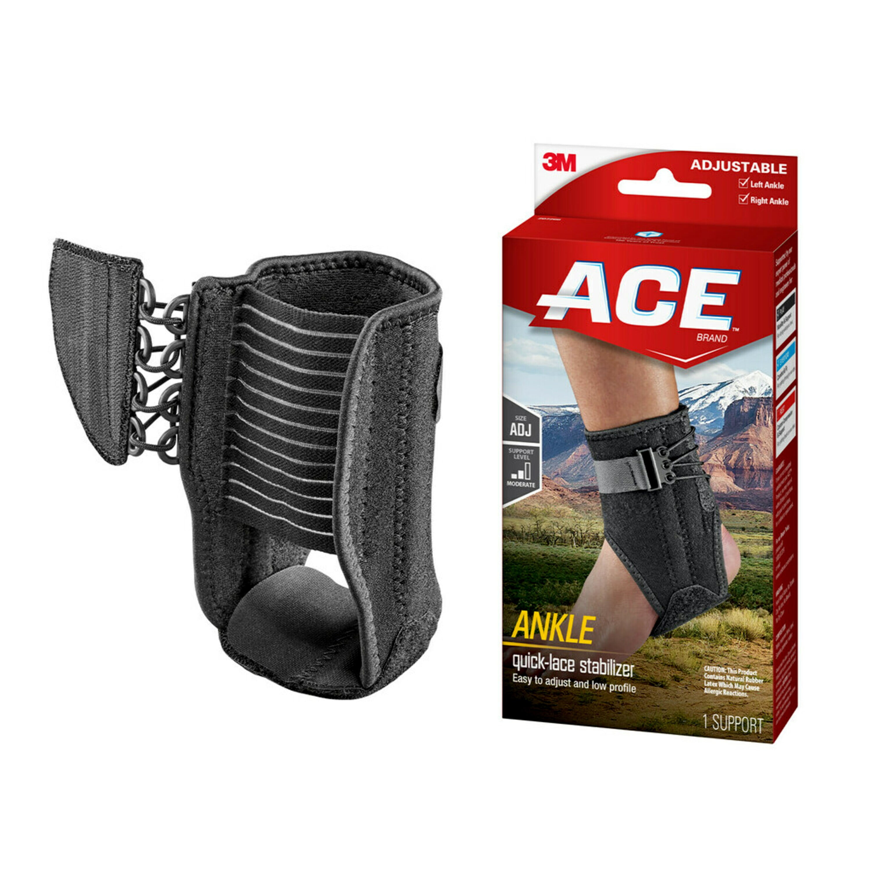 ACE Brand Adjustable Ankle Brace w/ Side Stabilizers - Walmart.com
