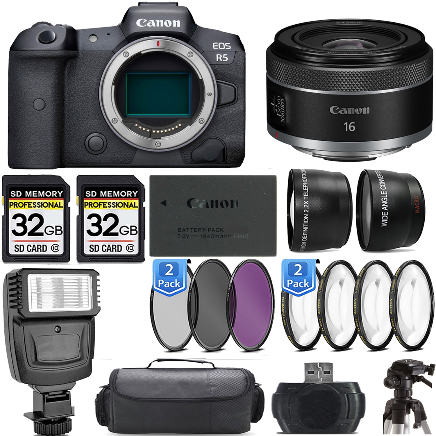 Canon EOS R6 Mirrorless Camera +16mm f/2.8 STM Lens +Flash- Kit ...