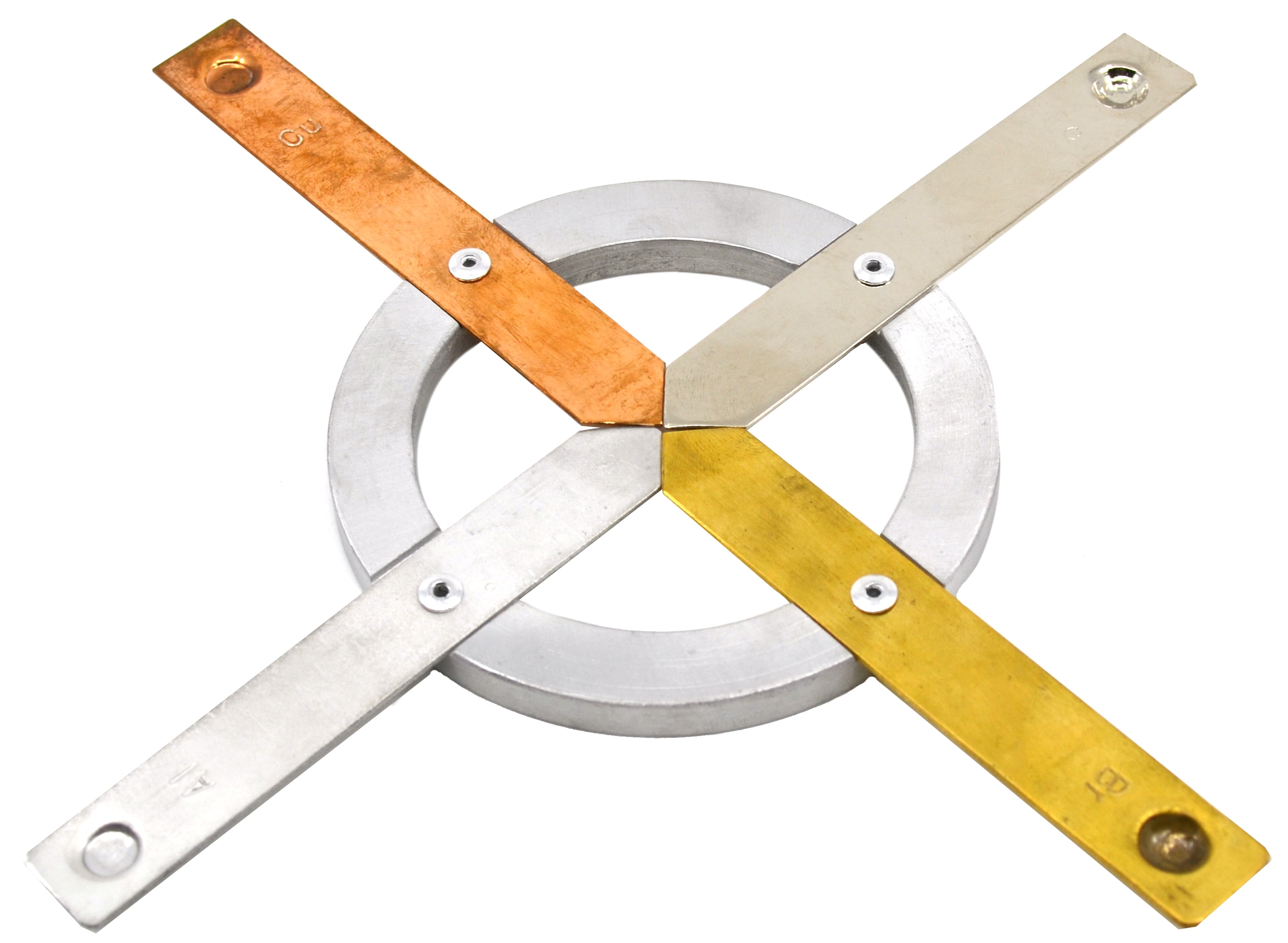 Thermal Conductivity Experiment, Metal Strips Fixed on Metal Ring ...