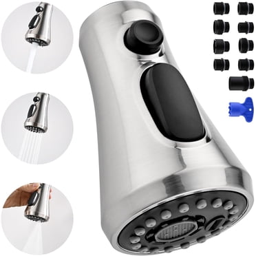 Universal Pull Down Kitchen Faucet Sprayer Head Replacement, 2 Function ...