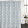 Blue Grey Geometric Bathroom Shower Curtains with 12 Hooks Polyester ...