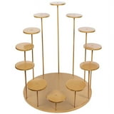 BalsaCircle 29 in Gold 12 Arm Tiered Round Metal Cupcake Holder Dessert ...