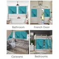 Abstract Teal Marble Liquid Texture Short Blackout Curtains 36 Inch ...