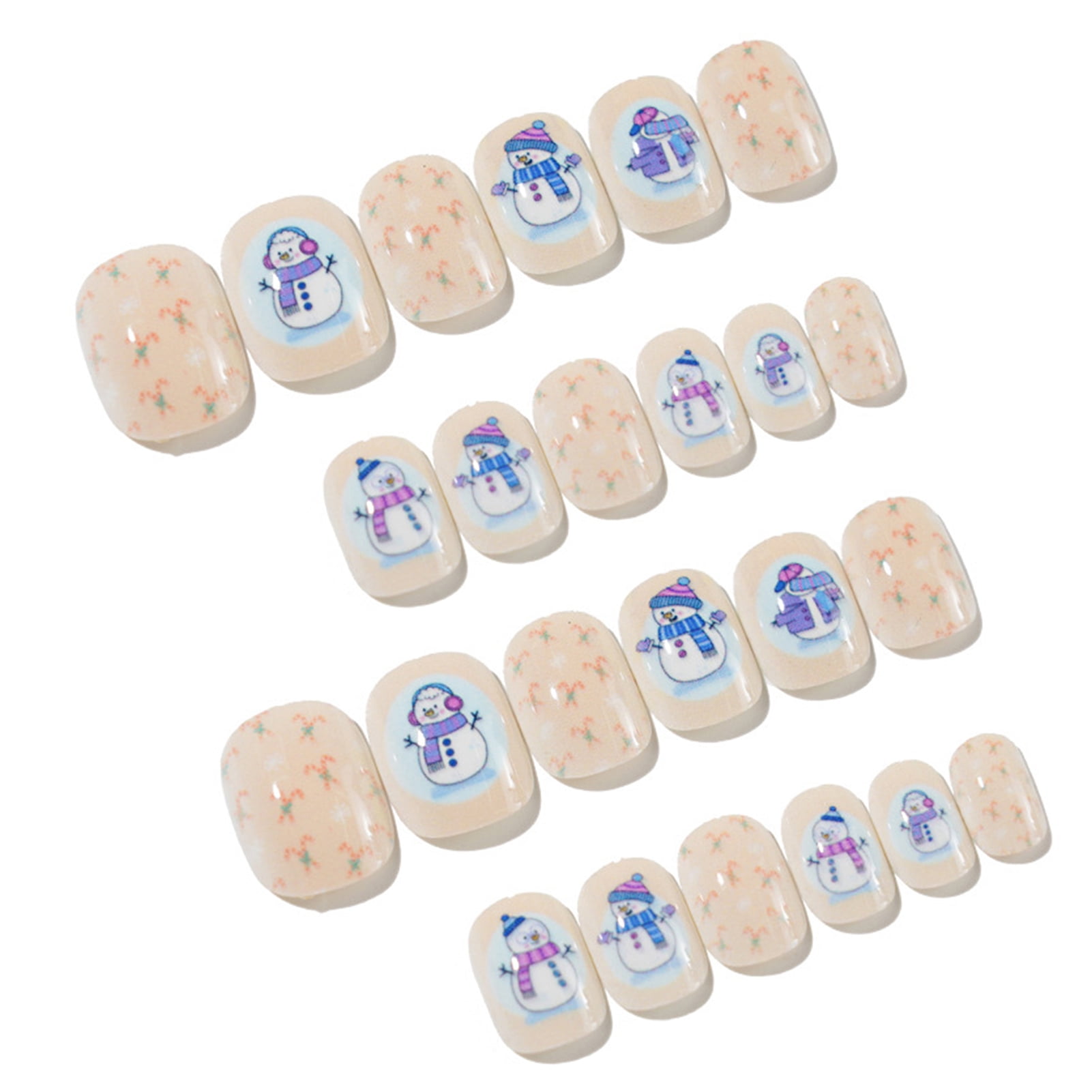 Hesroicy 24Pcs/Box False Nails Cartoon Back-adhesive Ultra-thin Press ...