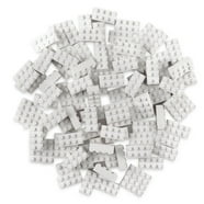 IMEX 2x4 Stud Interlocking Building Bricks White 100 Pack Compatible With All Major Brands ...
