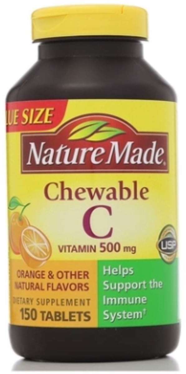 Nature Made Vitamin C 500 mg Chewable Tablets 150 ea (Pack of 3 ...