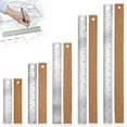 5Pcs Cork Backed Ruler Stainless Steel Ruler, 6/8/12/14/16 Inch Metal ...