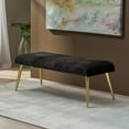 Noble House Arthur Patterned Faux Fur Bench - Glam - Walmart.com