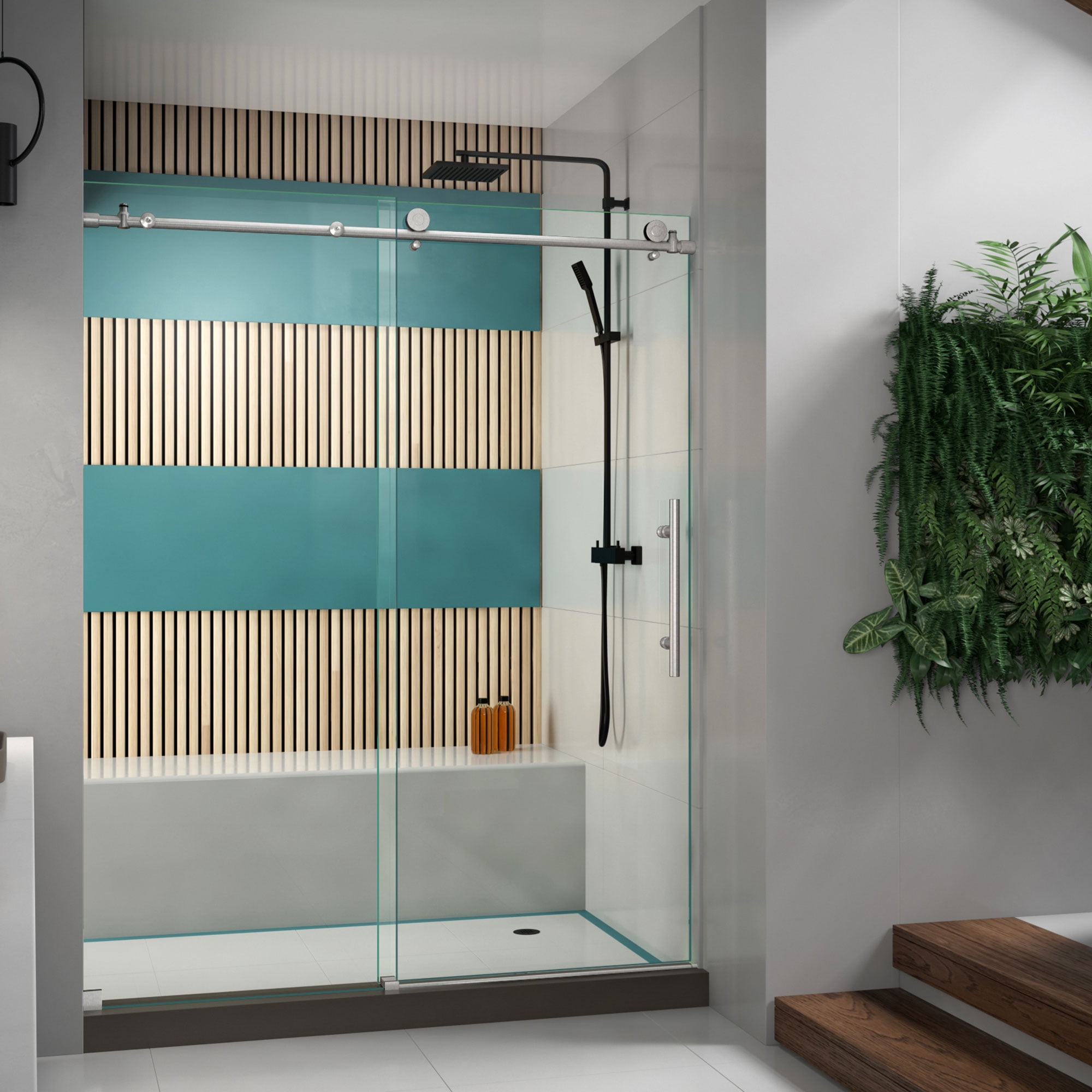 Dreamline Enigma X 56 60 In W X 76 In H Fully Frameless Sliding