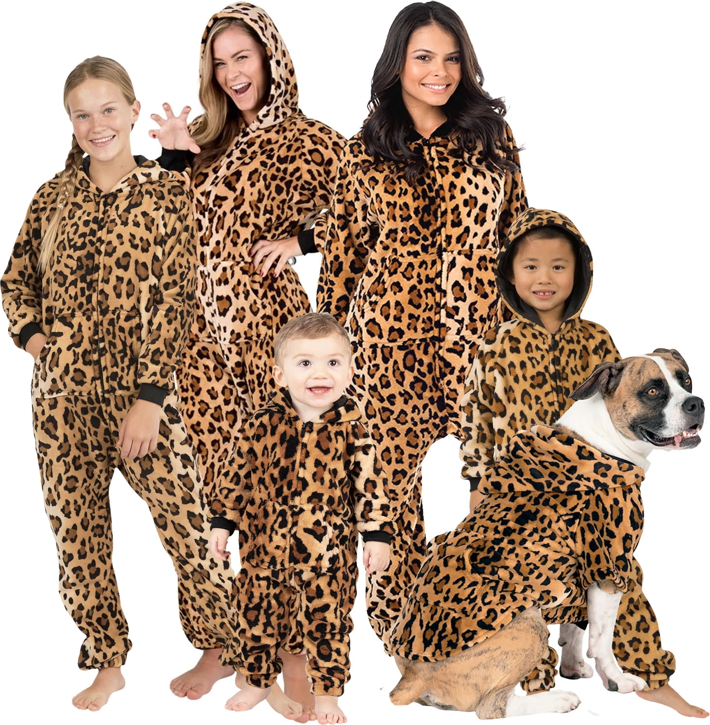Footed Pajamas - Cheetah Spots Kids Hoodie Footless Chenille One Piece ...
