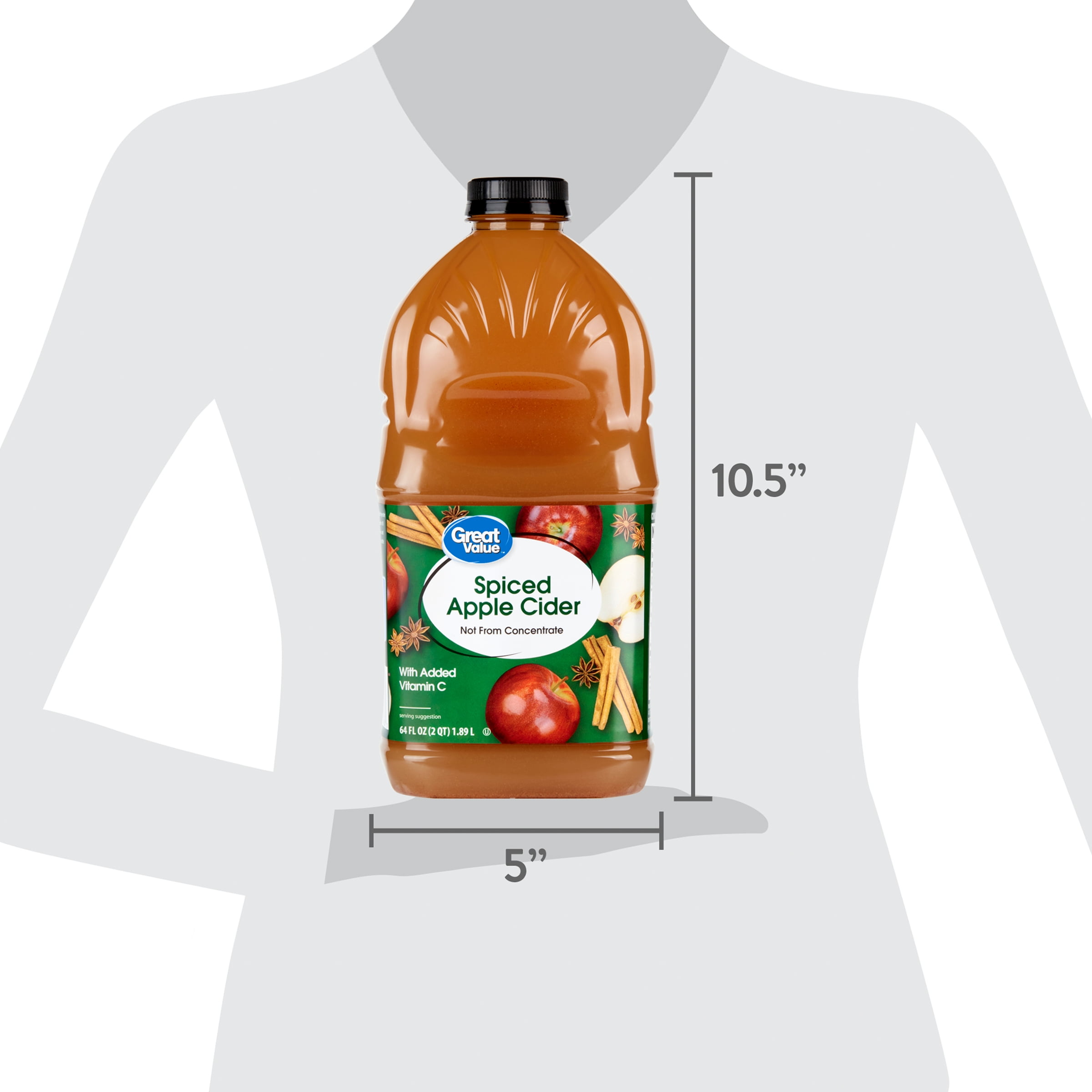 (4 pack) Great Value 100% Fresh-Pressed Spiced Apple Cider, 64 fl oz ...