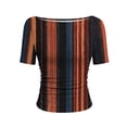 Ayolanni Short Sleeve Shirts for Women Casual Crew Neck Shirts Fashion ...