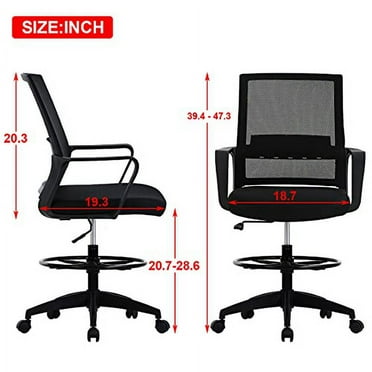 Mulaxen 2PC White Drafting Chair, Drafting Chairs Adjustable Height ...