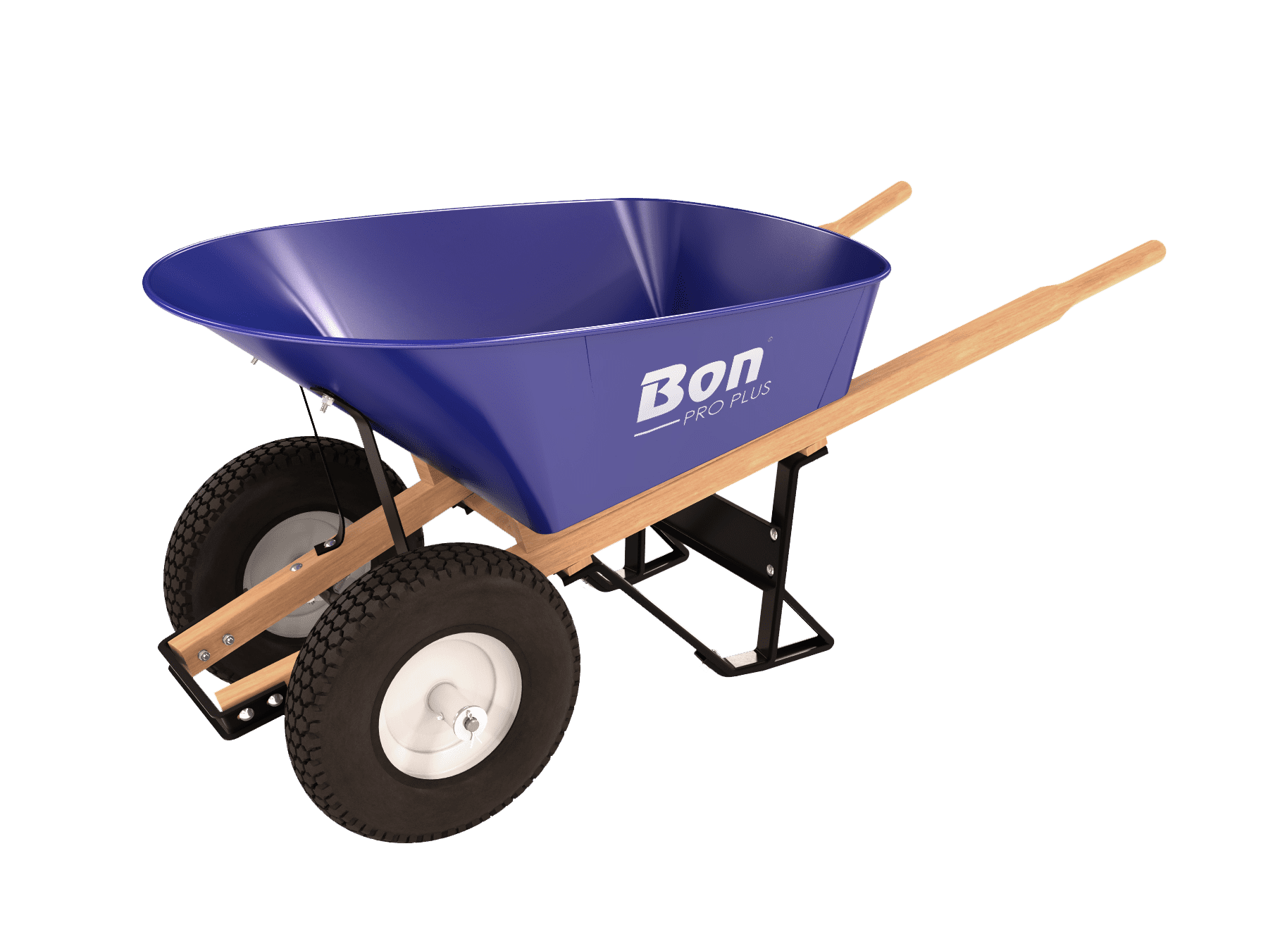 Bon 11-676 Double Knobby Tire Steel Wheel Barrow - 6 Cu Ft Tray - Wood ...