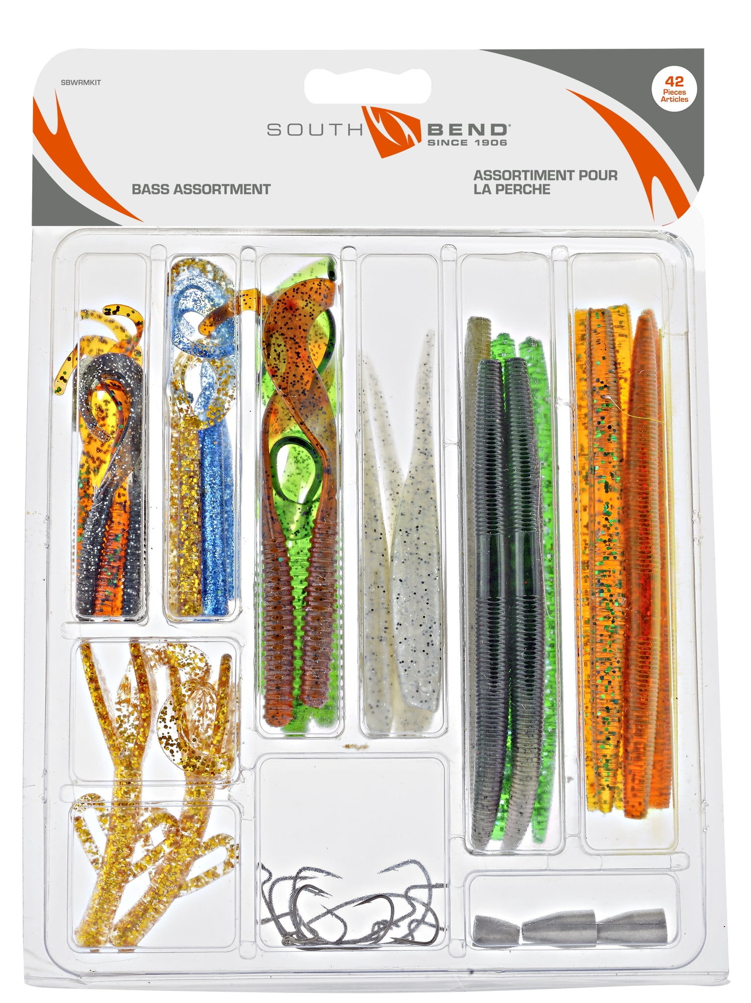 South Bend 42-Piece Assorted Bass Fishing Lure Kit, Multi Size and ...
