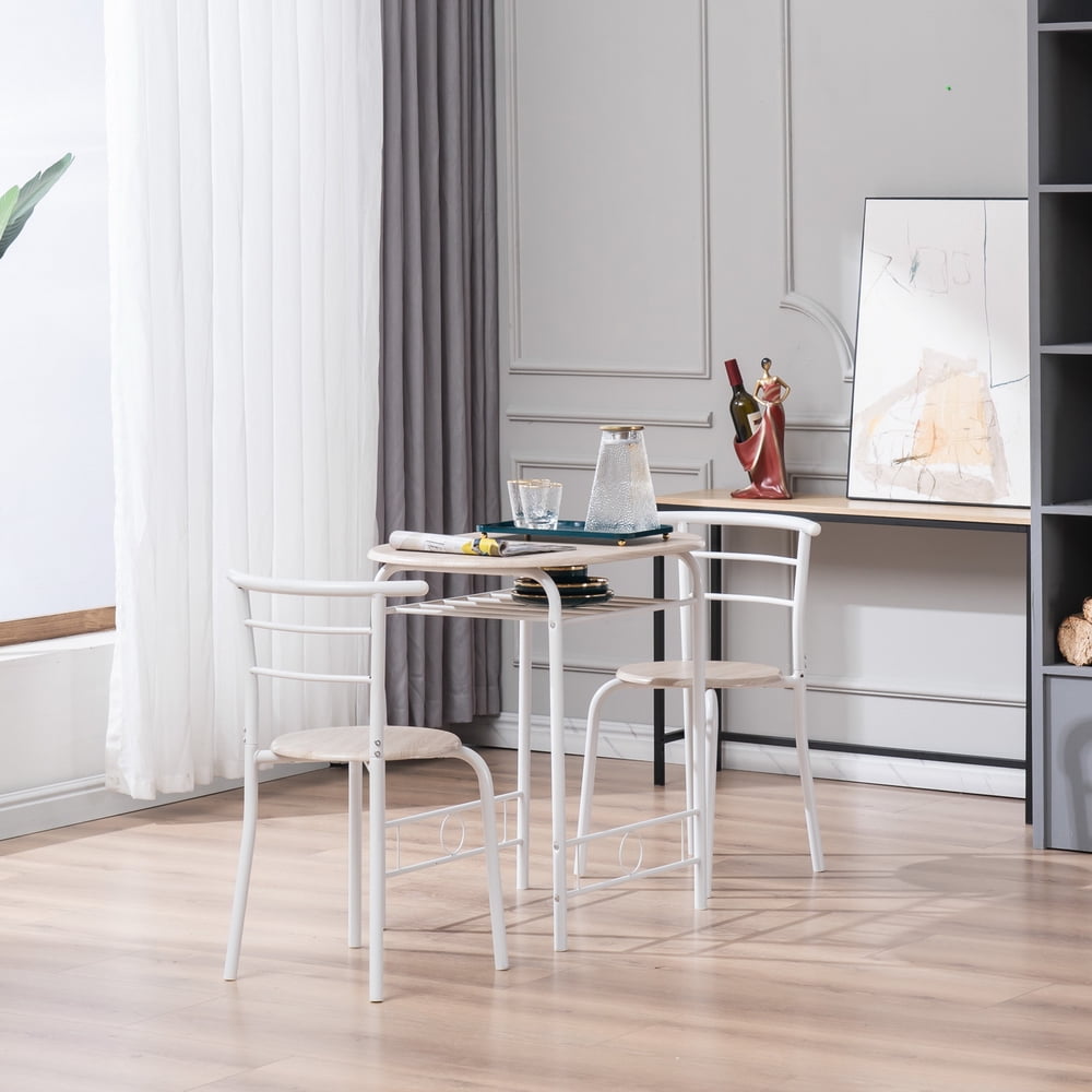 Dining Set for 2, BTMWAY Dining Room Set Table and 2 Chairs with Shelf ...