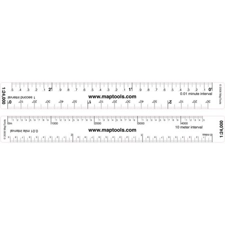 Map Ruler for 1:24,000 Scale Maps. Lat/Lon, Miles, Kilometers - NEW ...
