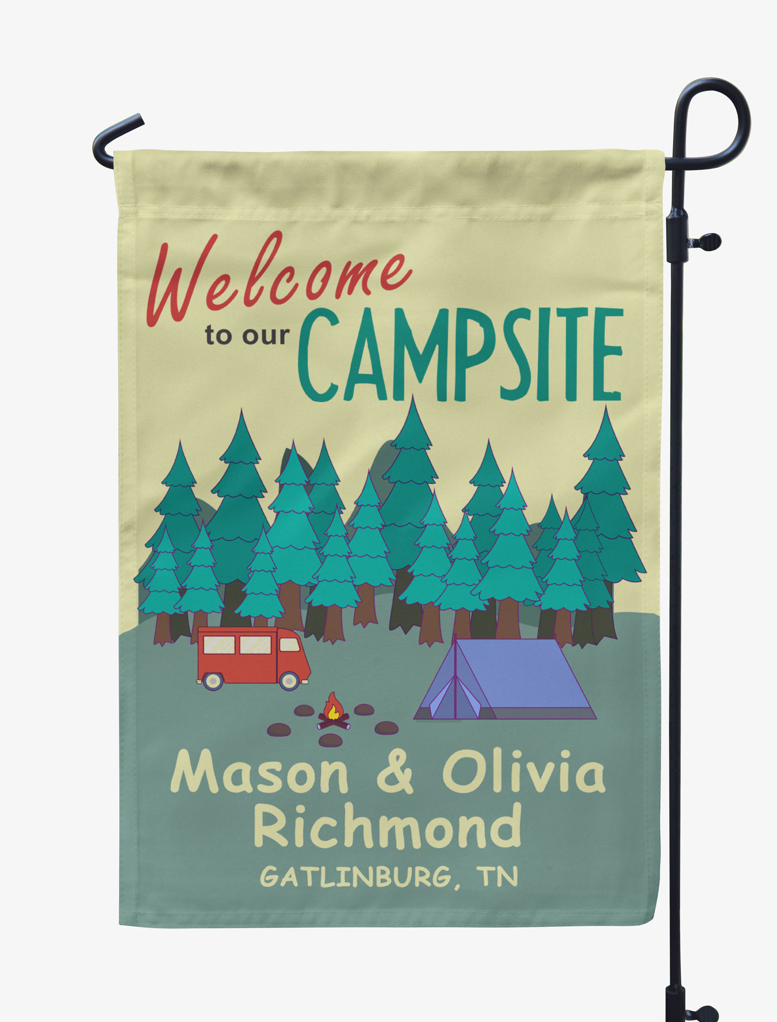 Printtoo Tan Welcome To Our Campsite Outdoor CampingFlagCustom ...