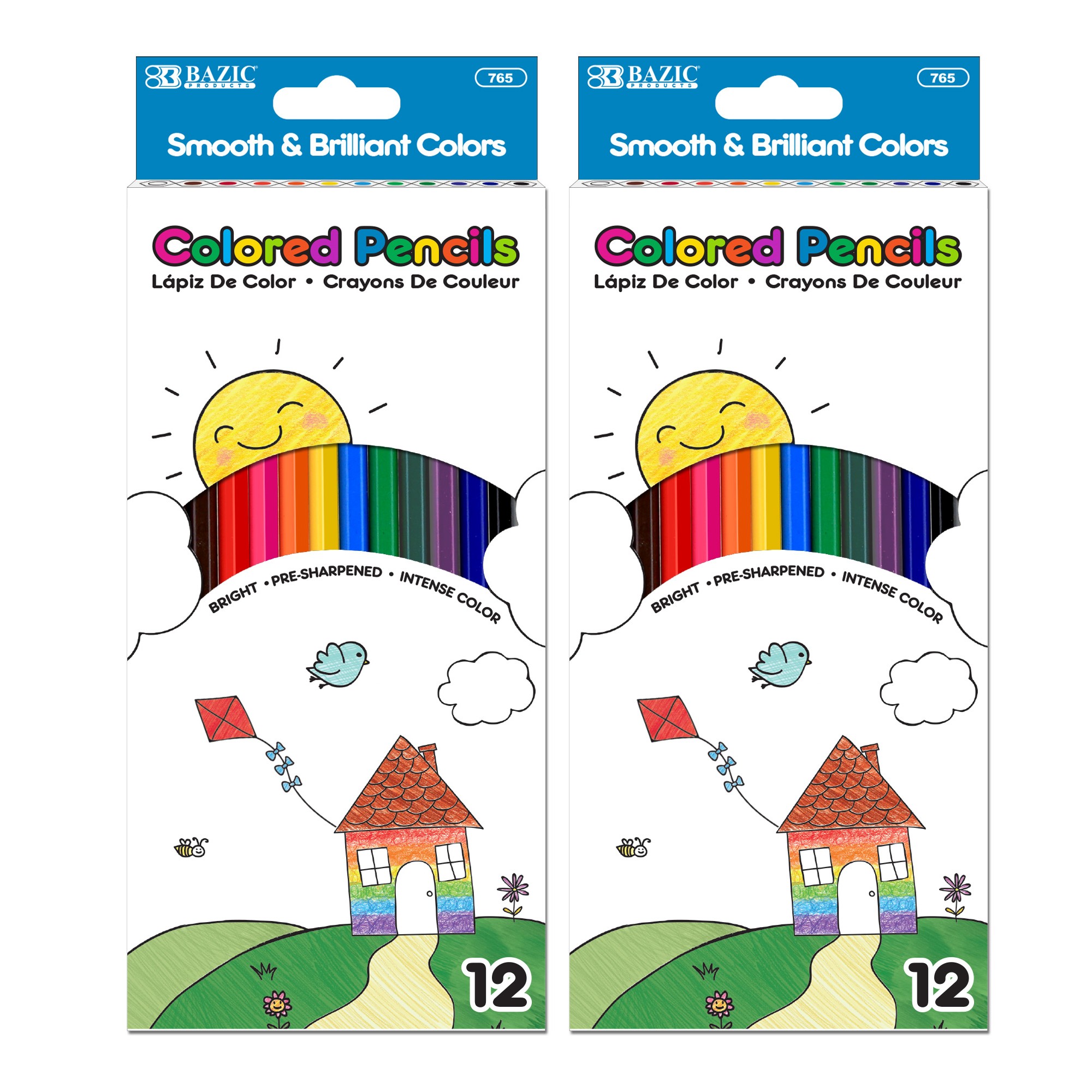 BAZIC 12 Colored Pencils, Pencil Set for Art Drawing Sketching, 2-Packs ...