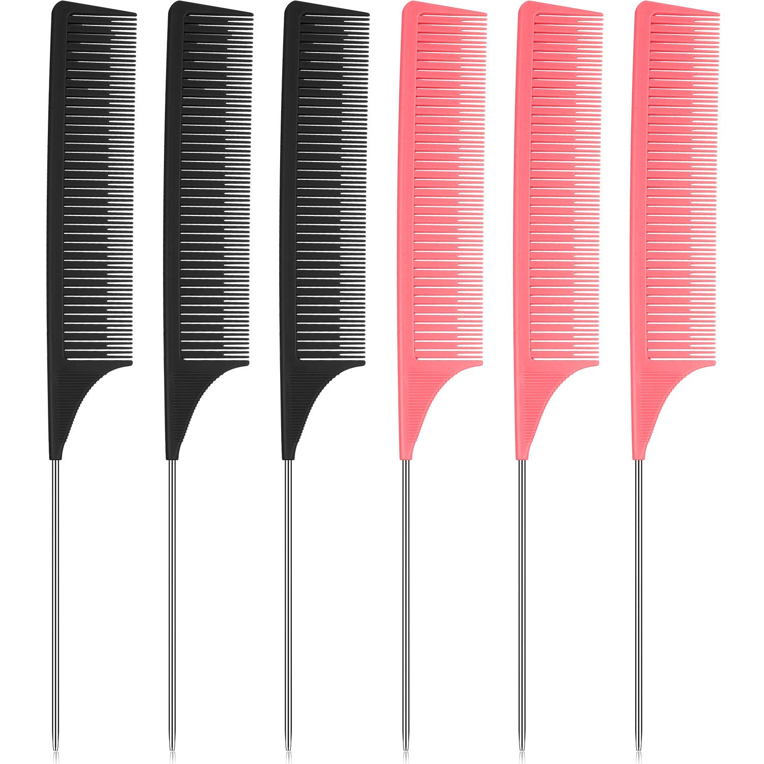 6 Pieces Highlighting Weaving Comb Rat Tail Hair Comb Pintail Comb ...