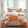 4 Piece Duvet Cover Set Queen, Ocean Shell Conch Starfish Coral Soft ...