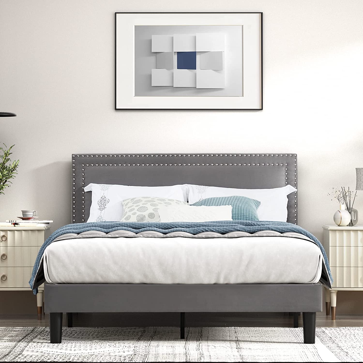Click here for Vecelo Twin/Full/Queen Bed Frame With Adjustable H... prices