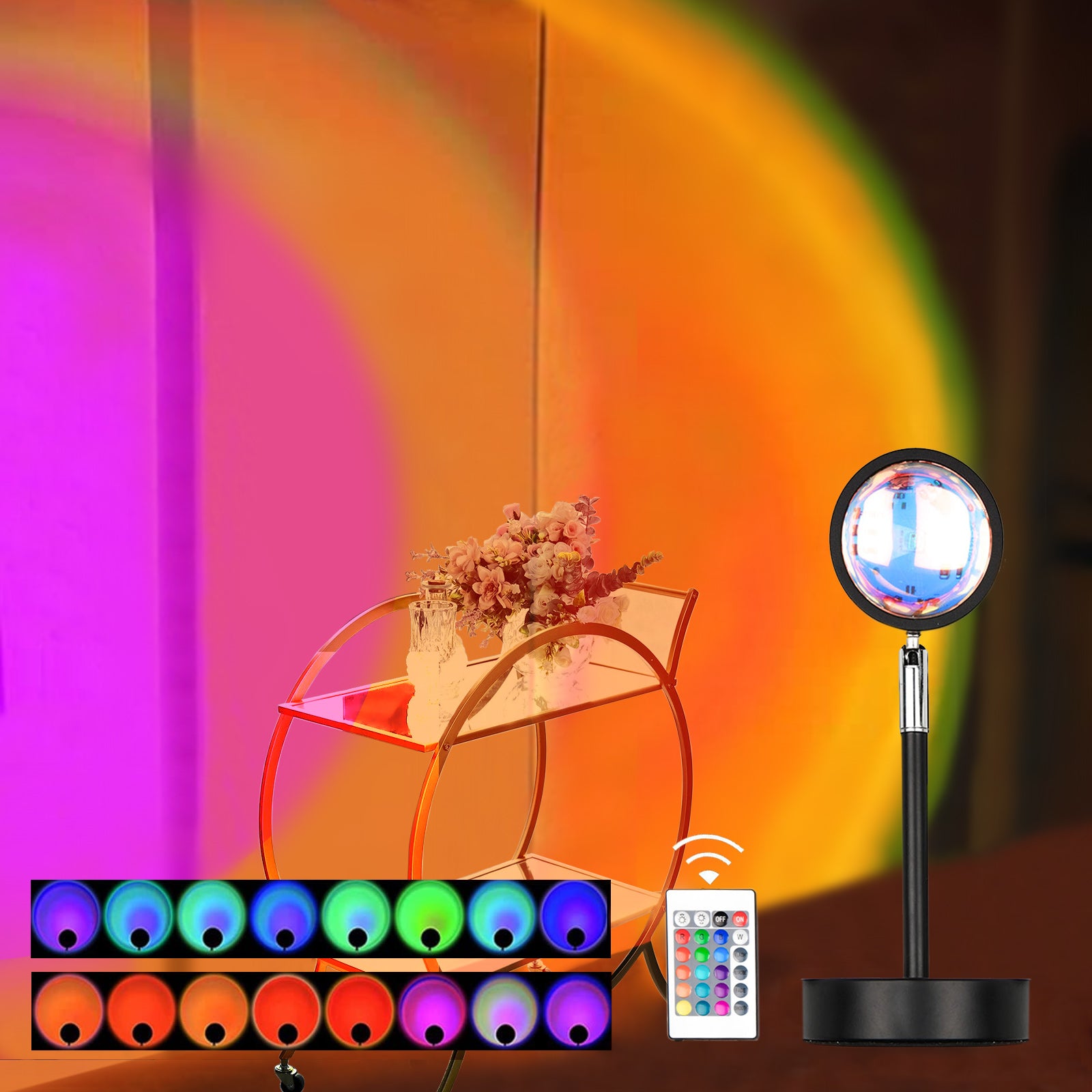 Efavormart 9" LED Color Changing Sunset Projector Lamp, Sunset ...