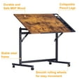 VECELO Drafting Table with Wheels, Adjustable Drawing Table Tiltable ...
