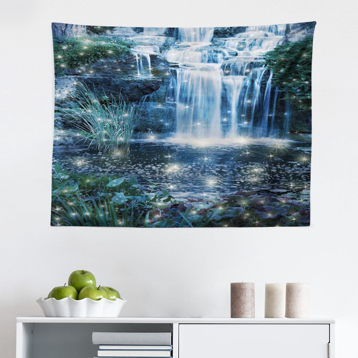 Magic Tapestry, Minimalist Colorful Different Size Vivid Stars Design ...