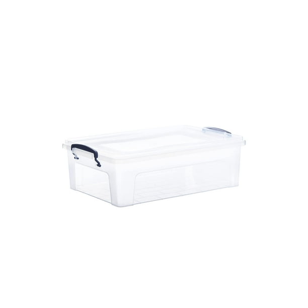 Superio 4 Qt Clear Plastic Storage Bins with Lids and Latches ...
