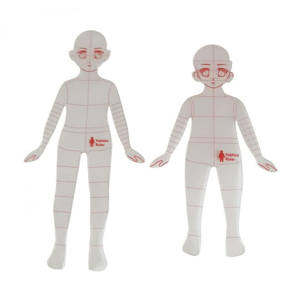 Shangren 2 Pieces Fashion Template Ruler Measuring Models Fashion ...