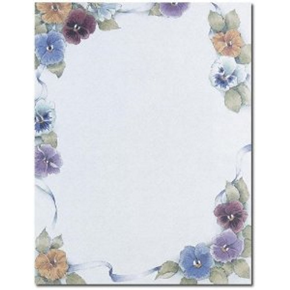 Pretty Pansies Letterhead - 80 Sheets - Walmart.com