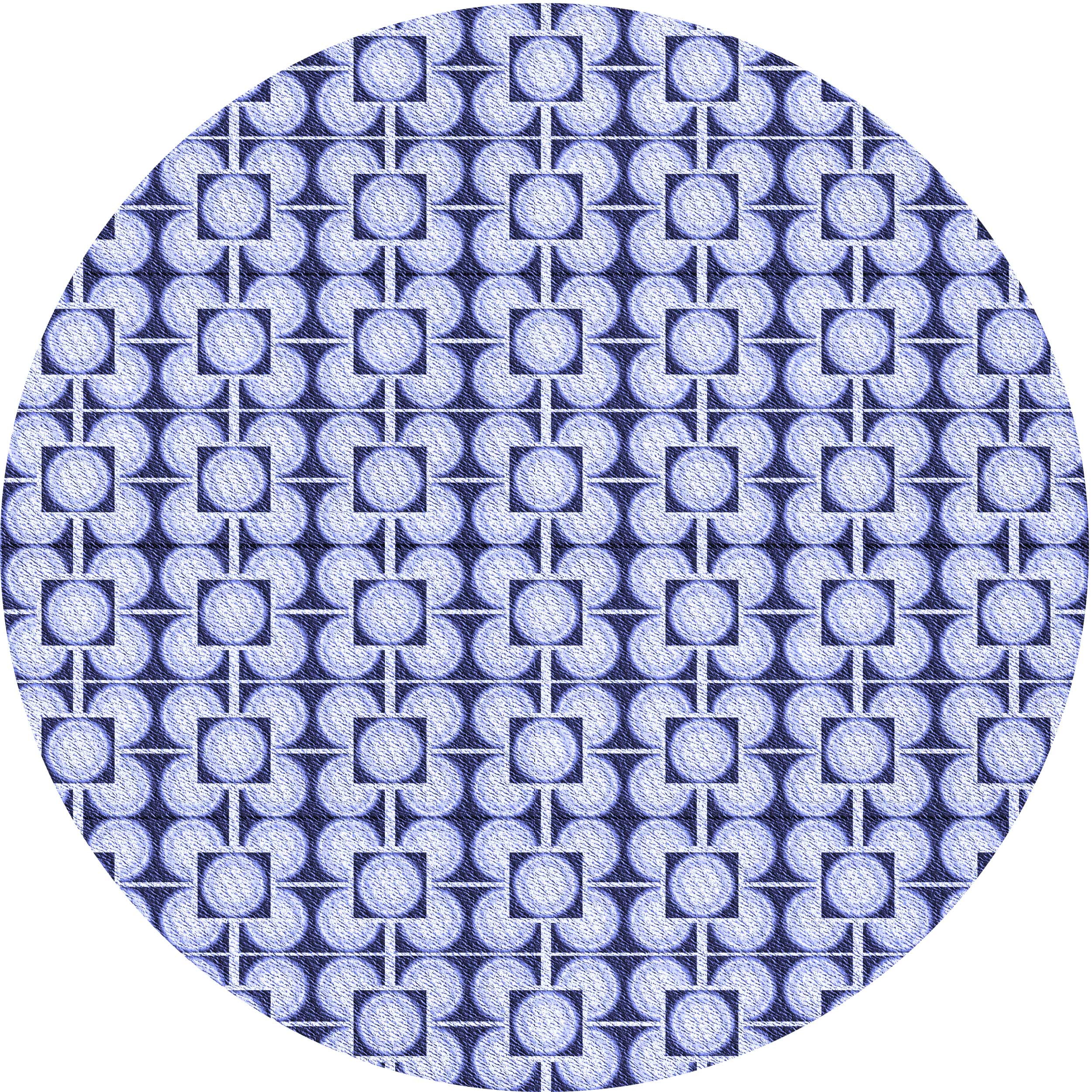 Ahgly Company Indoor Round Patterned Royal Blue Area Rugs, 7' Round ...