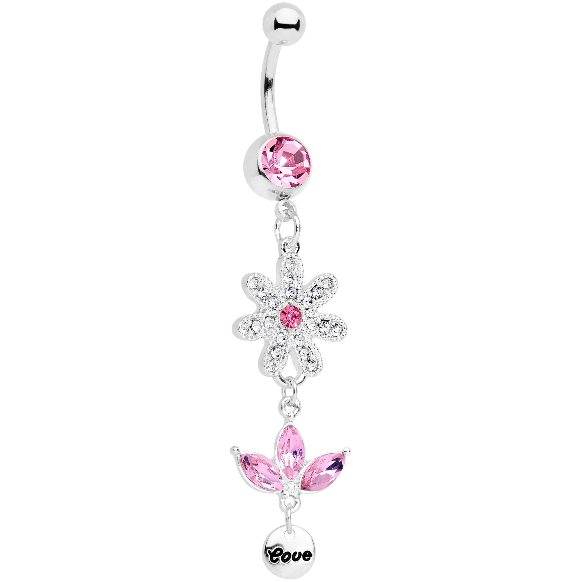Body Candy Womens 14g 316l Steel Navel Ring Piercing Clear Accent