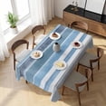 Blue Nordic Style Stripes Table Cloth Waterproof Tablecloths, Blue Gray ...