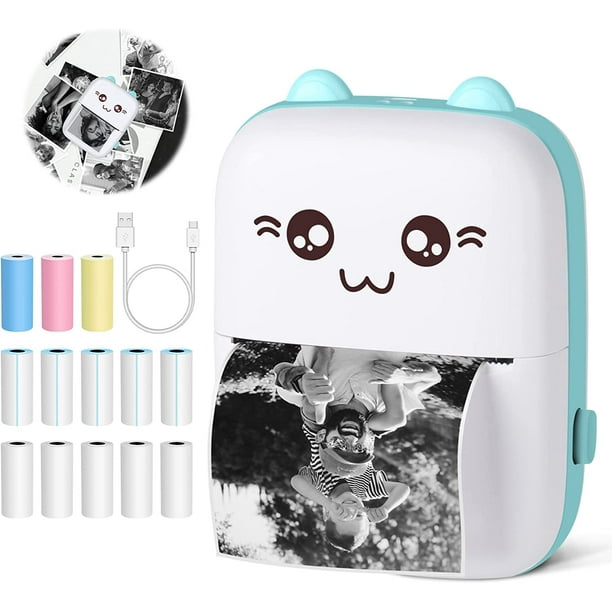 Mini Printer, Thermal Printer Mobile Printer Portable Photo Printer ...