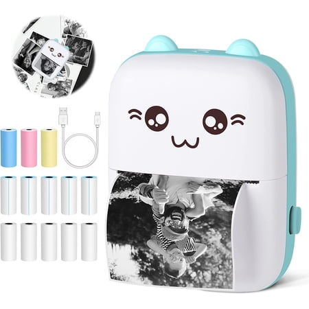 Mini Printer, Thermal Printer Mobile Printer Portable Photo Printer ...