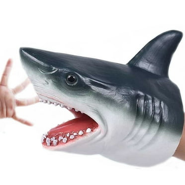 Shark Hand Puppet Realistic Soft Rubber Storytelling Role Play Shark ...