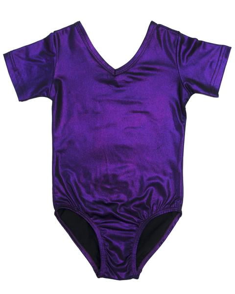Wenchoice Shiny Purple Short-Sleeve Leotard Girl'S M(3Y-4Y) - Walmart.com
