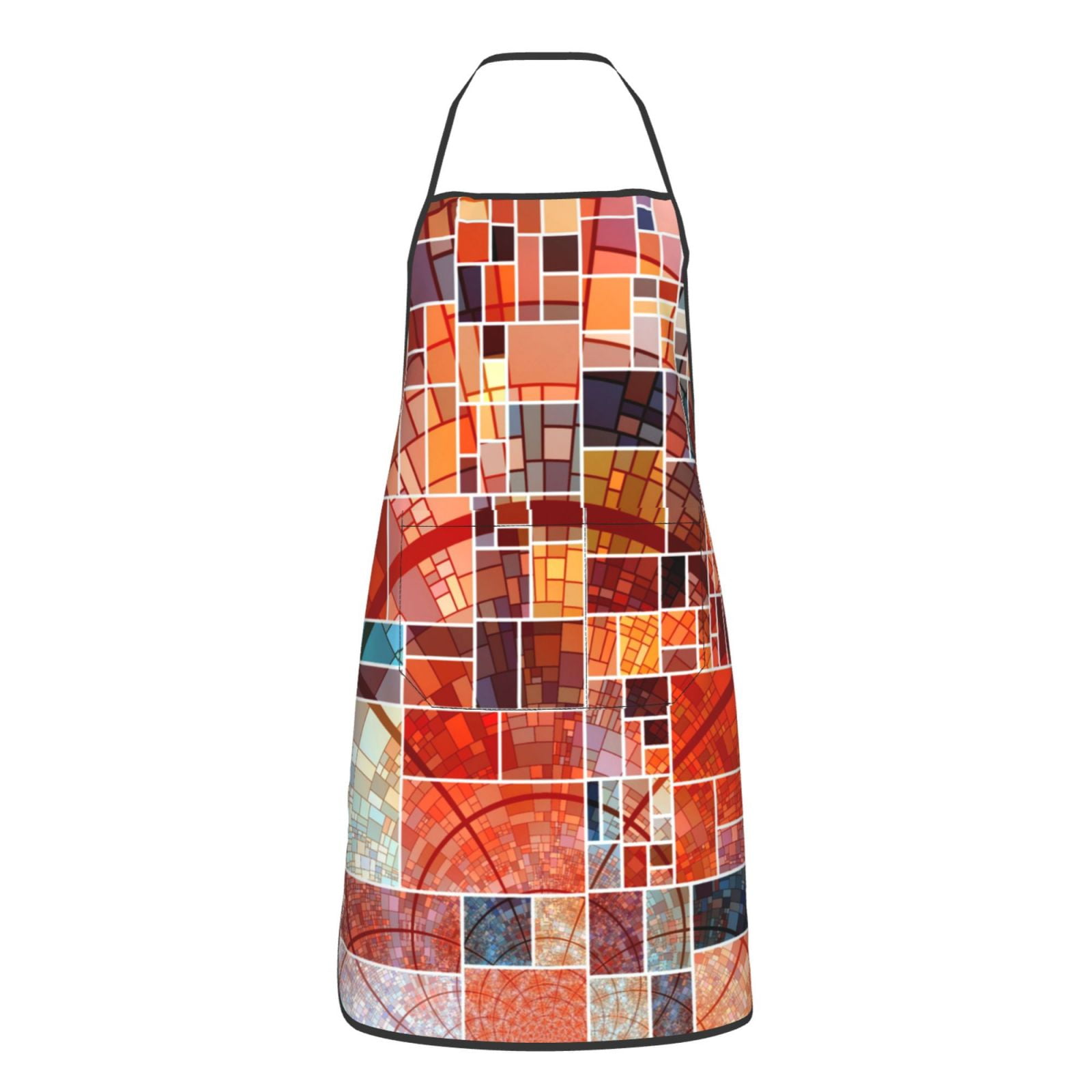 ZNDUO Aesthetic Abstract Arrangement Pattern Apron, Adjustable Bib Soft ...