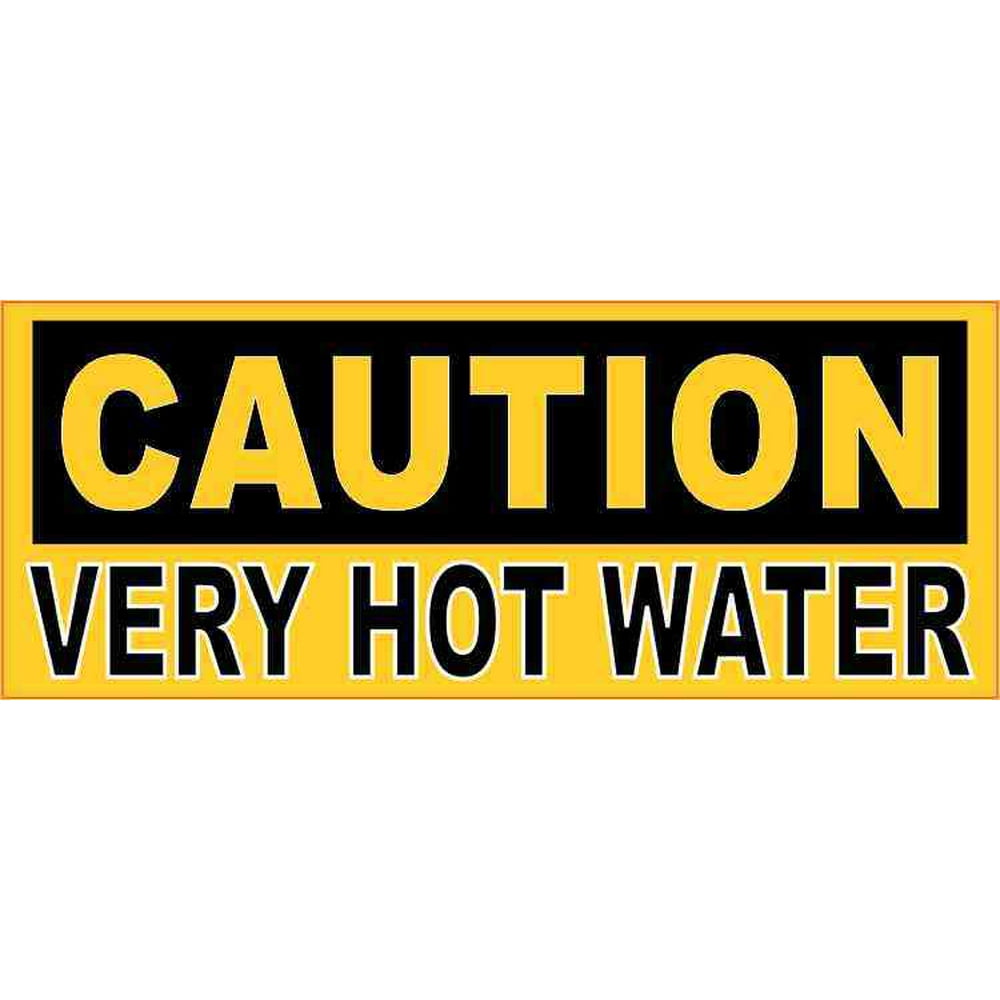 5in x 2in Caution Very Hot Water Decal Vinyl Decals Stickers Sign ...