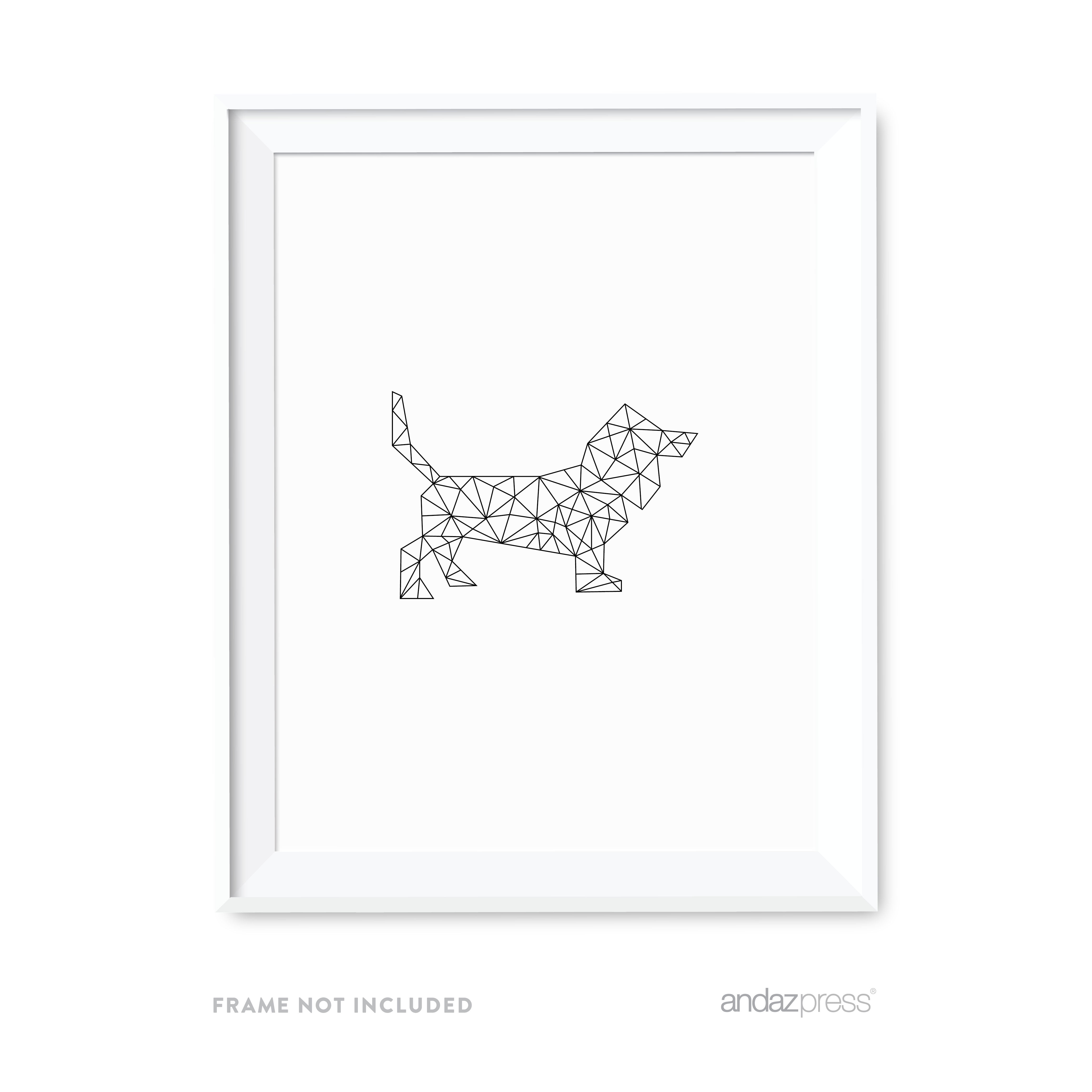 Dog Geometric Animal Origami Wall Art Black White Minimalist Print ...